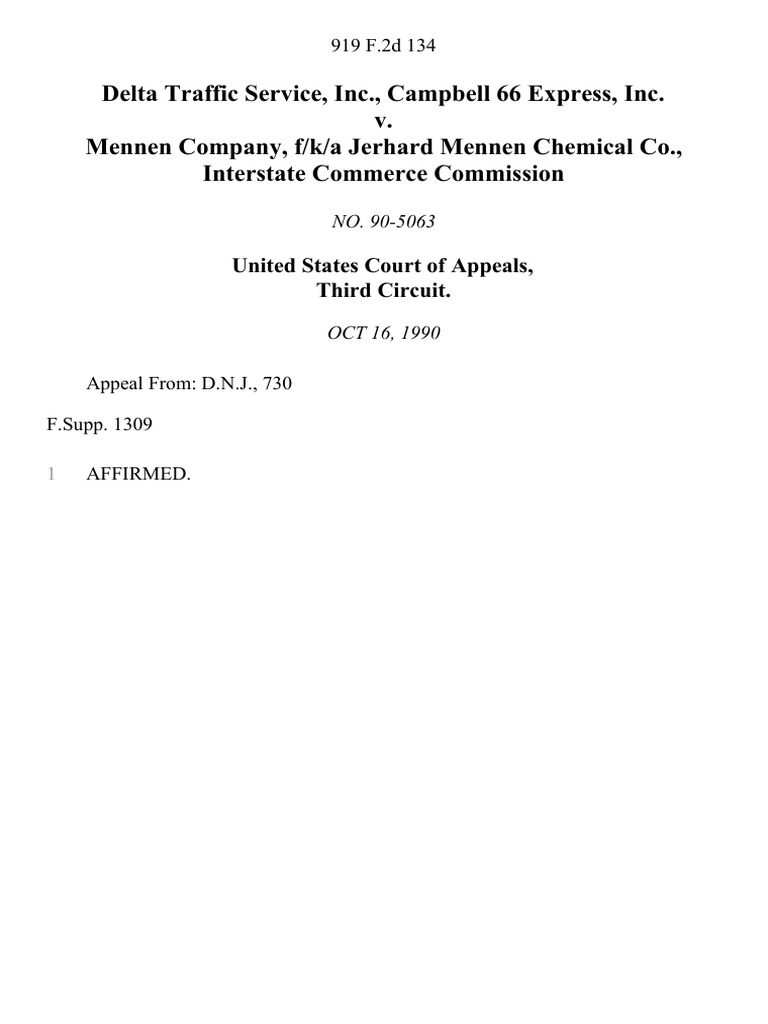 Delta Traffic Service, Inc., Campbell 66 Express, Inc. v. Mennen ...