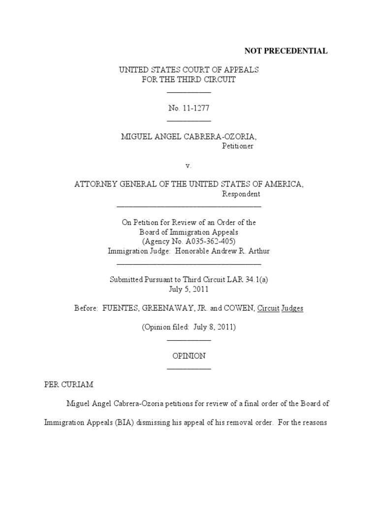 Not Precedential | PDF | Aggravated Felony | Government Of The United ...