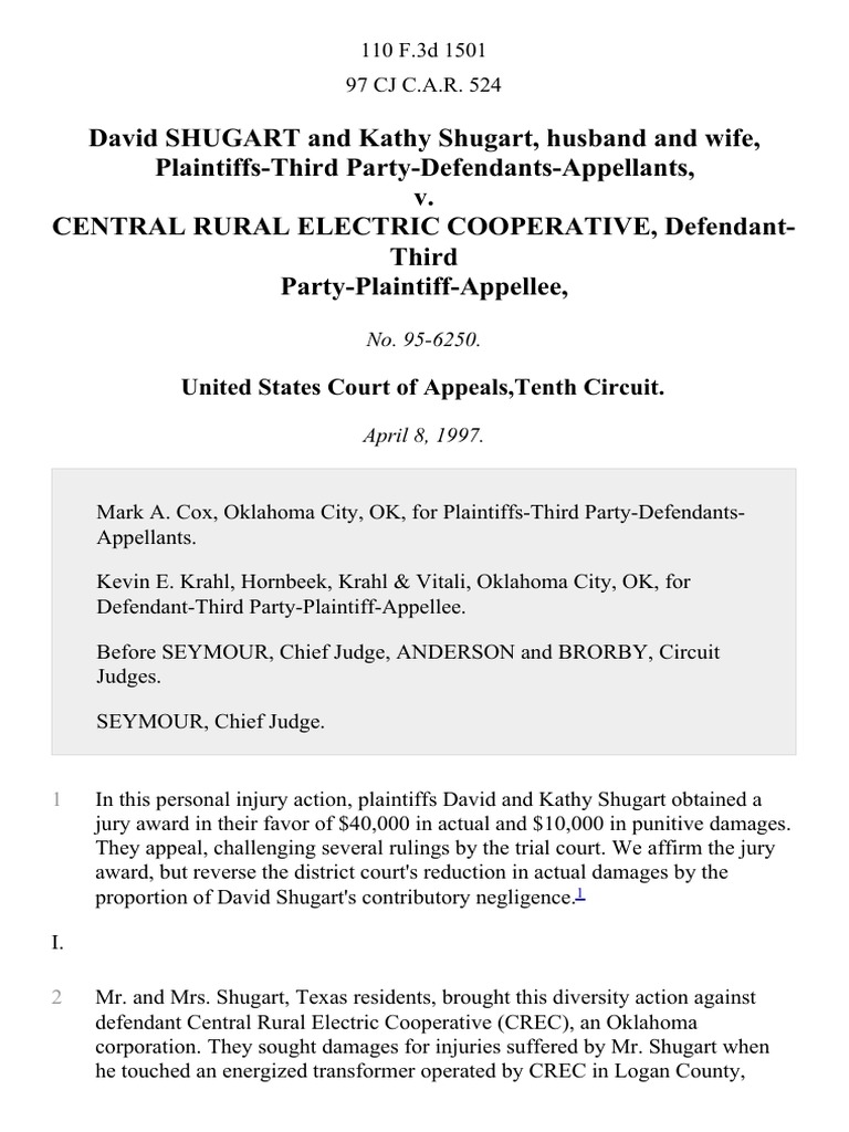 David Shugart and Kathy Shugart, Husband and Wife, Plaintiffs-Third ...