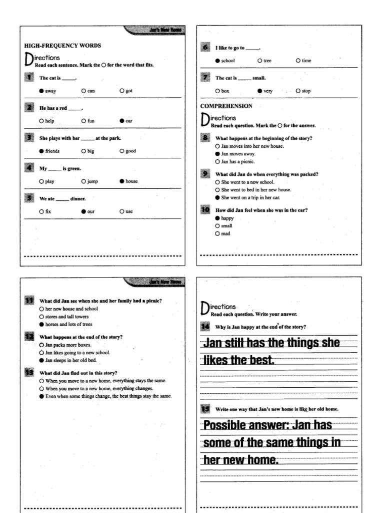 Jans New Home - Answers | PDF