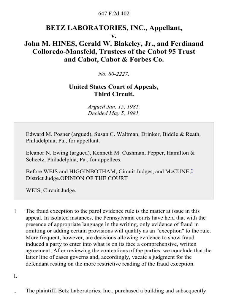 Betz Laboratories, Inc. v. John M. Hines, Gerald W. Blakeley, JR., and ...