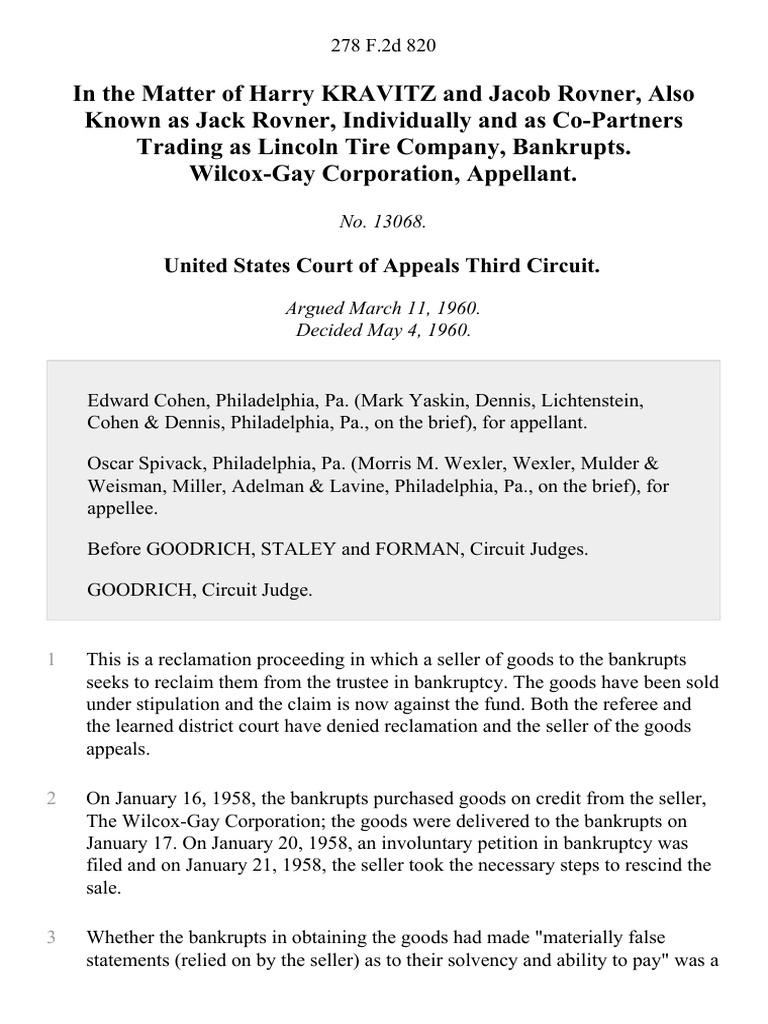 In the Matter of Harry Kravitz and Jacob Rovner, Also Known as Jack ...