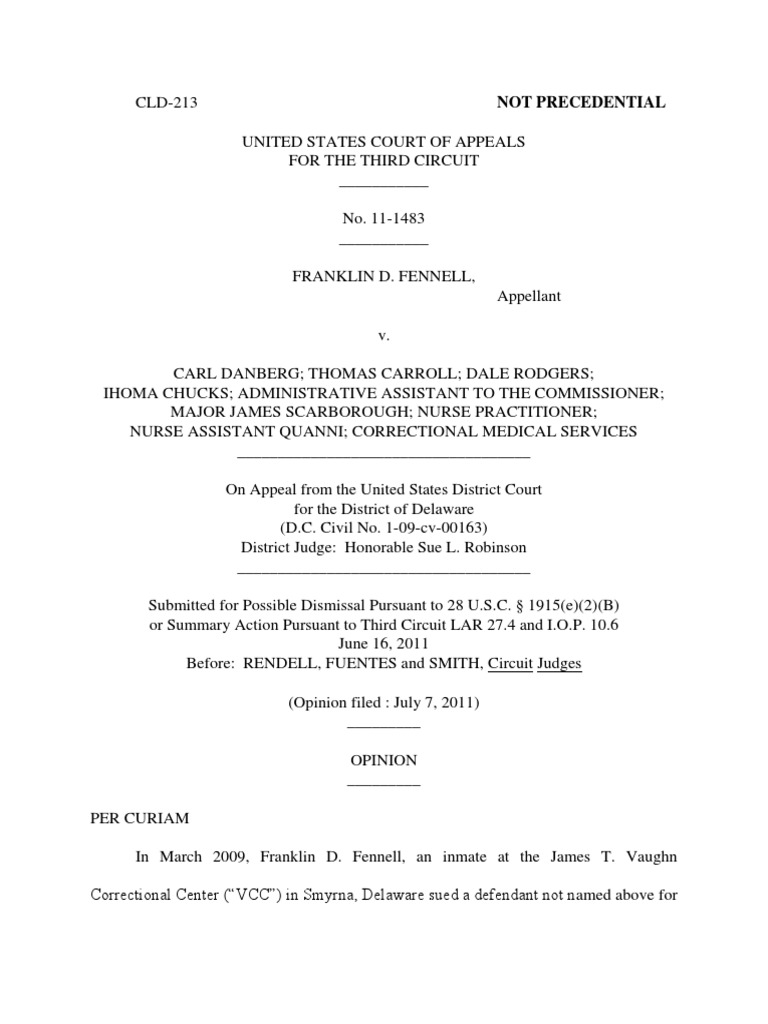 Franklin Fennell v. Carl Danberg, 3rd Cir. (2011) | PDF | Summary ...