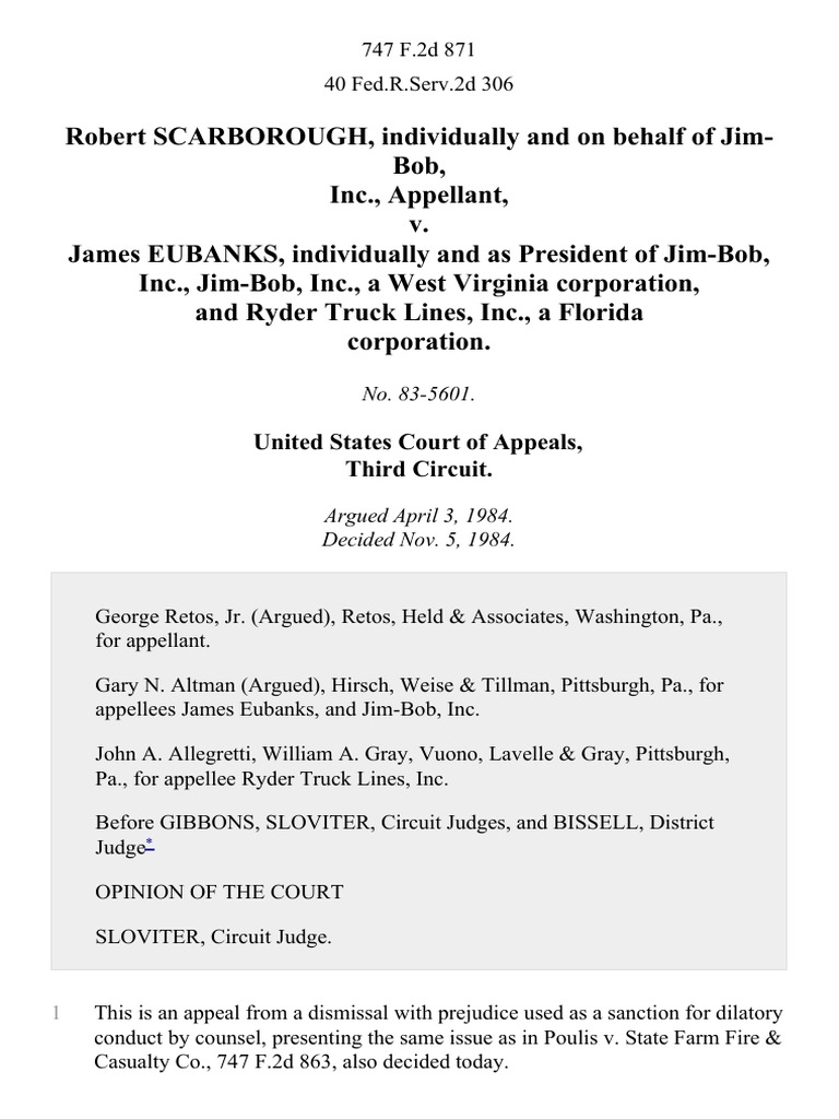 Court Dismissal Appeal: Scarborough v. Eubanks | PDF | Damages | Lawsuit