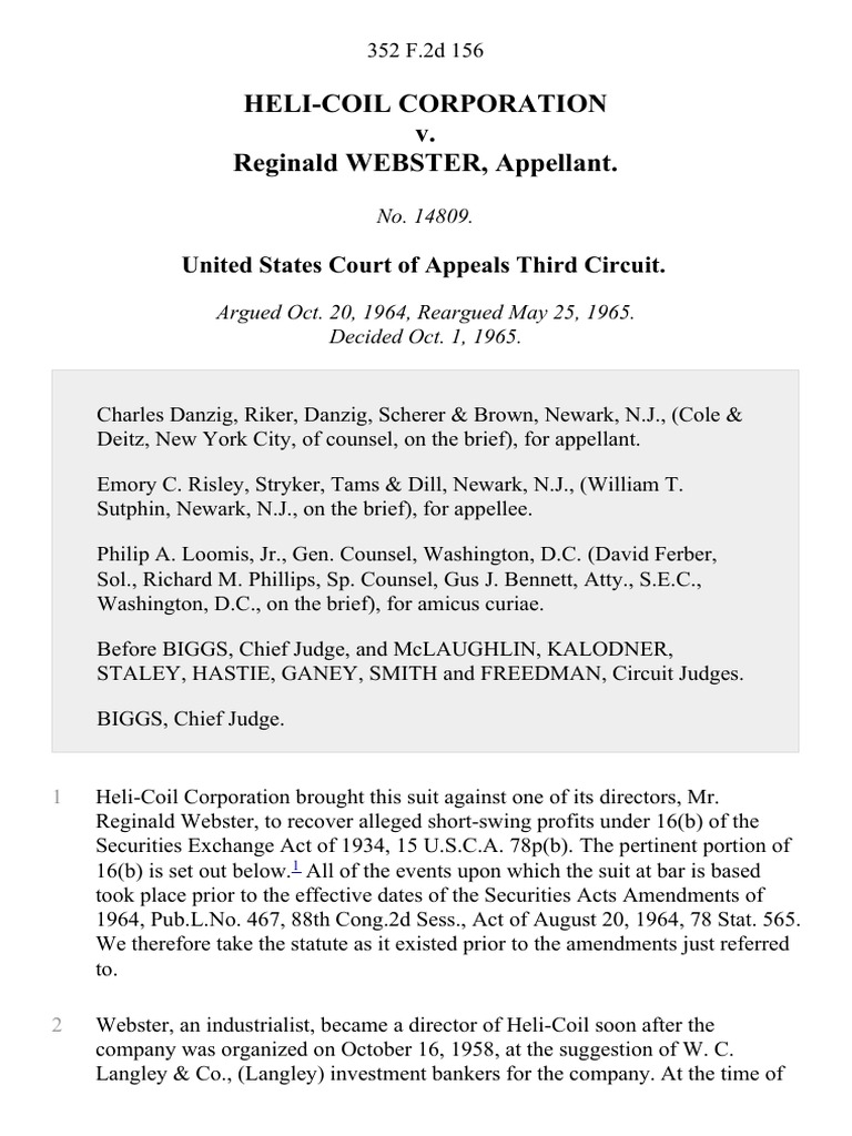 Heli-Coil Corporation v. Reginald Webster, 352 F.2d 156, 3rd Cir. (1965 ...