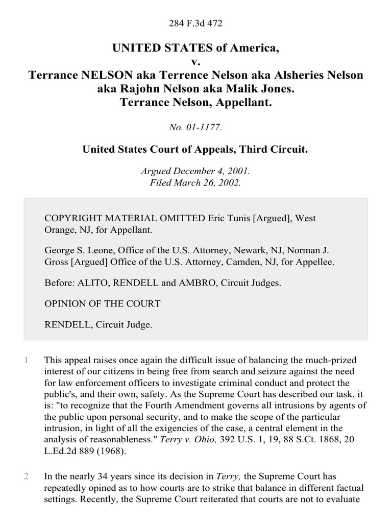 UNITED STATES of America, v. Terrance NELSON Aka Terrence Nelson Aka ...