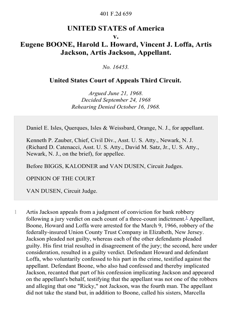 United States v. Eugene Boone, Harold L. Howard, Vincent J. Loffa ...