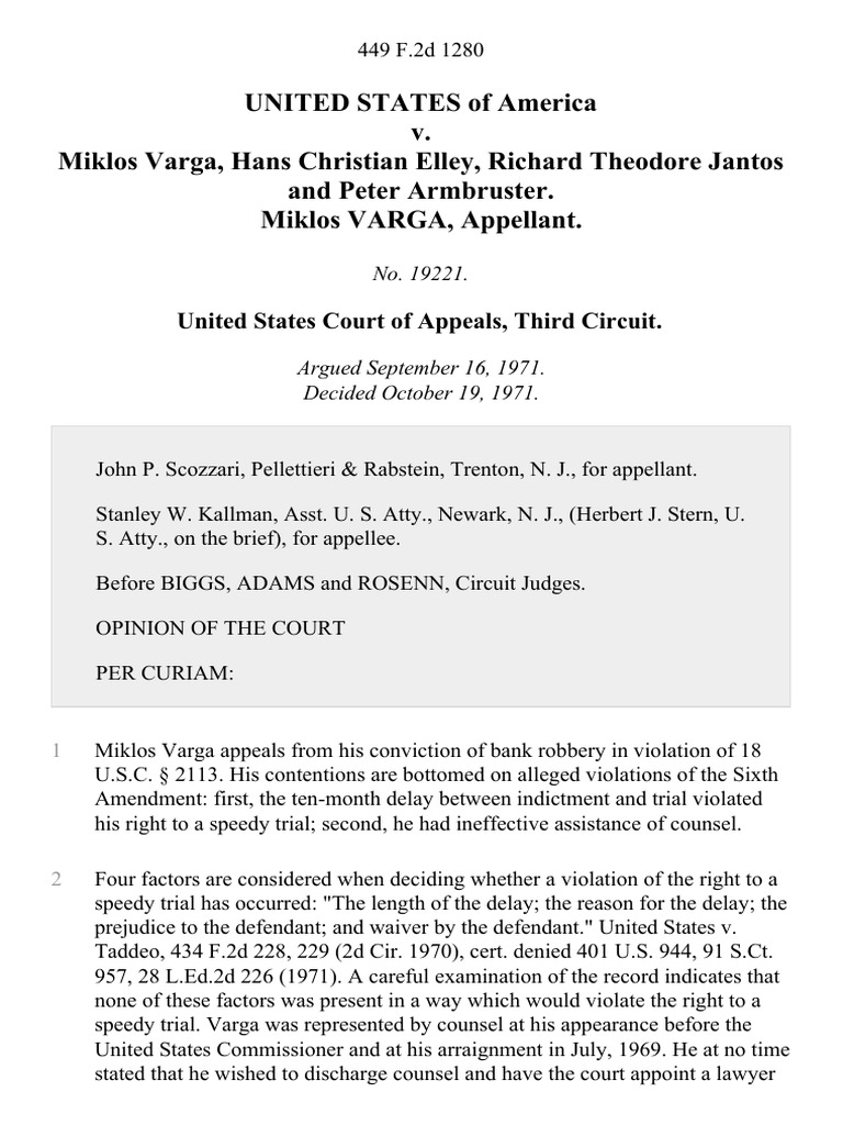 United States v. Miklos Varga, Hans Christian Elley, Richard Theodore ...