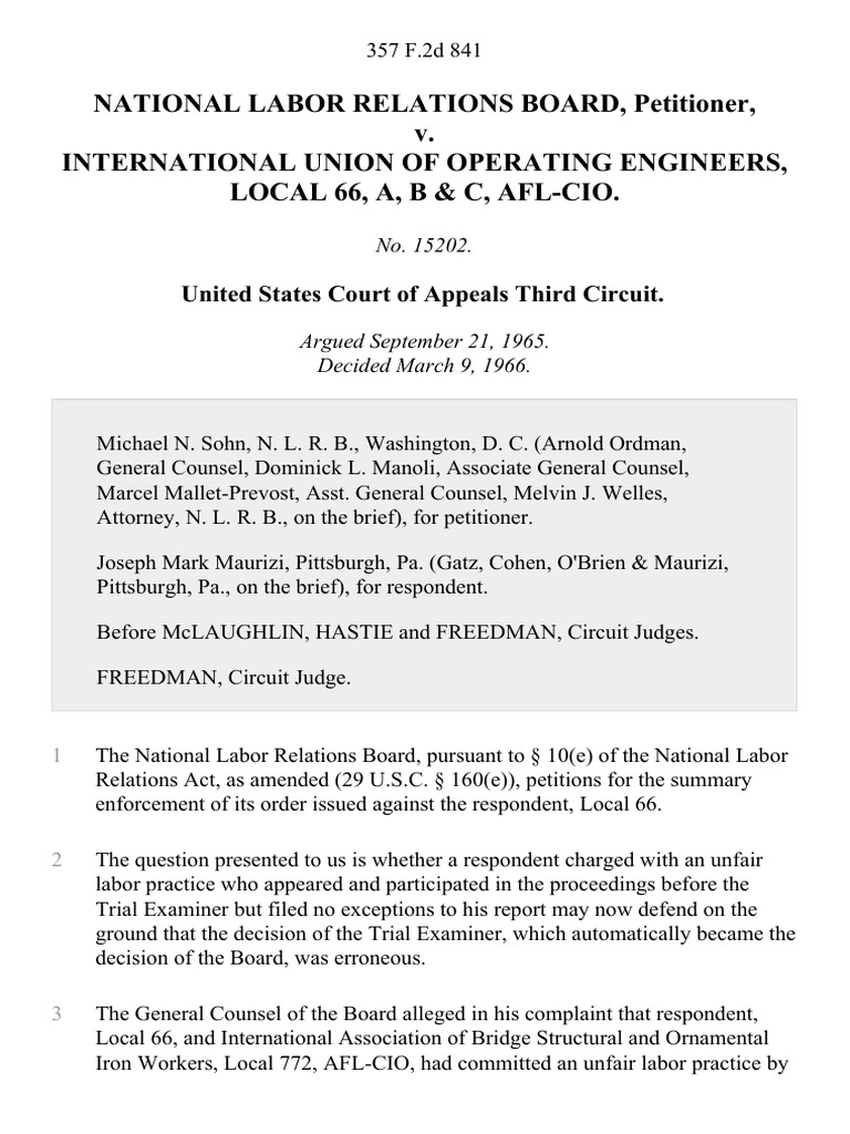 National Labor Relations Board v. International Union of Operating ...