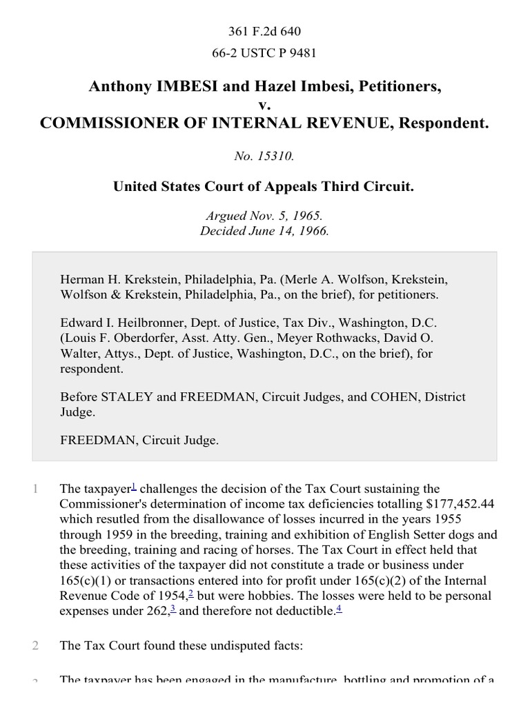 Anthony Imbesi and Hazel Imbesi v. Commissioner of Internal Revenue ...
