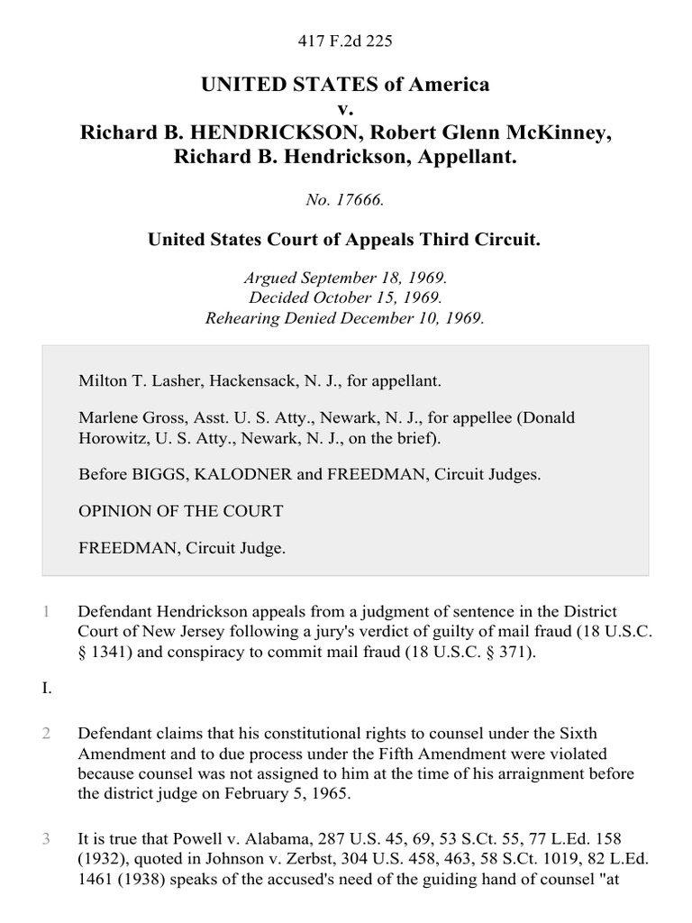 United States v. Richard B. Hendrickson, Robert Glenn McKinney Richard ...