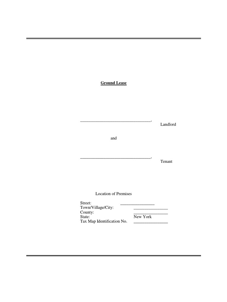 Ground Lease Form | PDF | Lease | Leasehold Estate