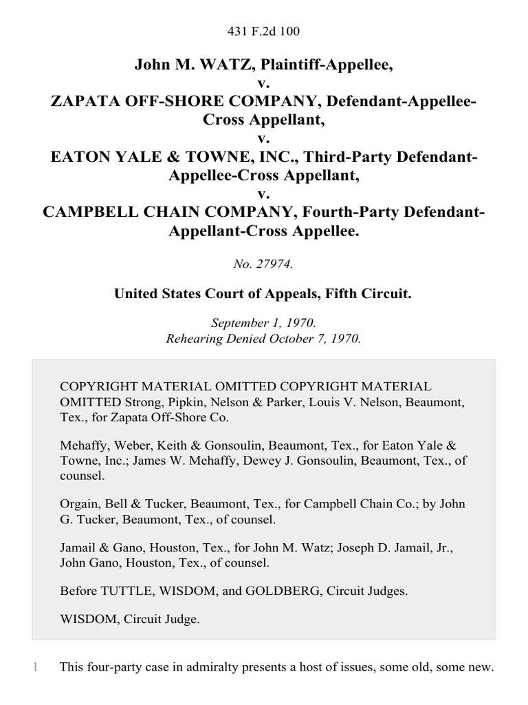 United States Court of Appeals, Fifth Circuit | PDF | Admiralty Law ...