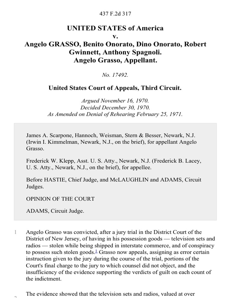 United States v. Angelo Grasso, Benito Onorato, Dino Onorato, Robert ...