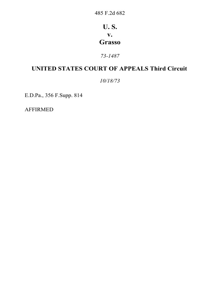 United States v. Grasso, 485 F.2d 682, 3rd Cir. (1973) | PDF