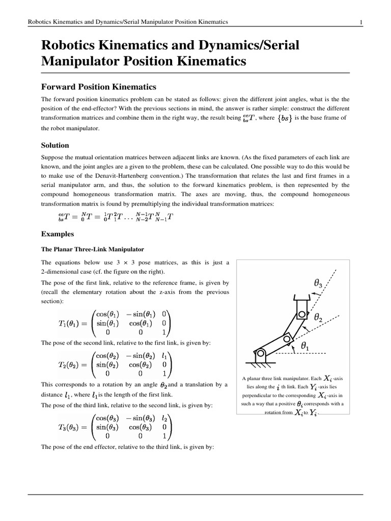 Robotics Kinematics and Dynamics | PDF | Kinematics | Space