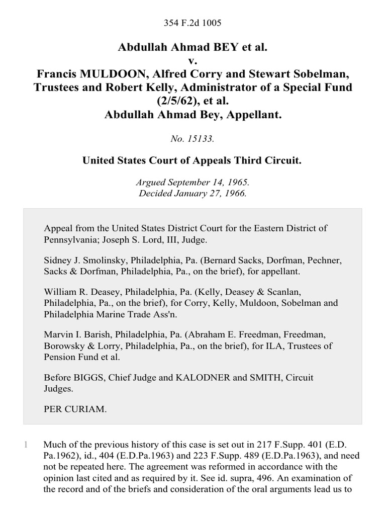 Abdullah Ahmad Bey v. Francis Muldoon, Alfred Corry and Stewart ...