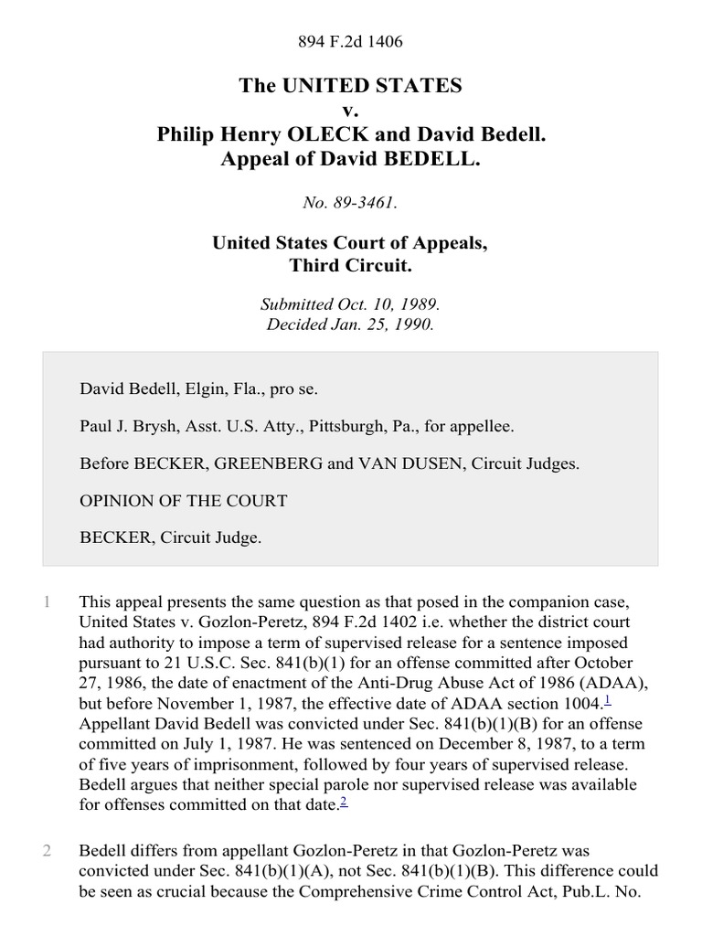 The United States v. Philip Henry Oleck and David Bedell. Appeal of ...