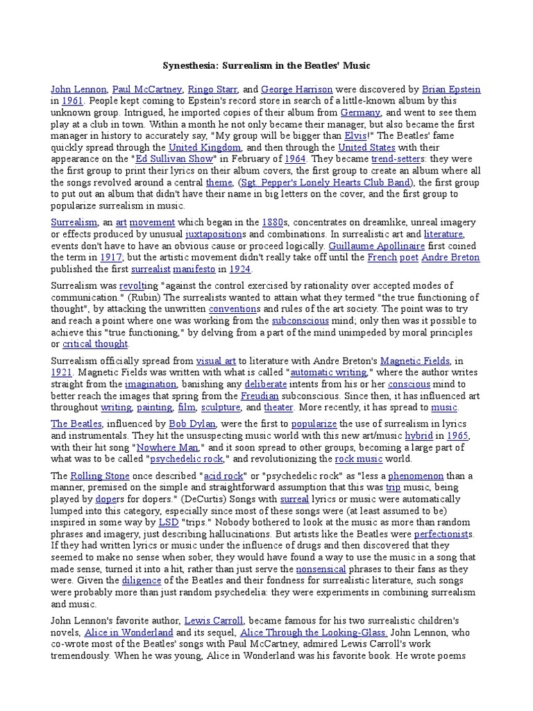 Beatles Surrealism | PDF | The Beatles | Surrealism