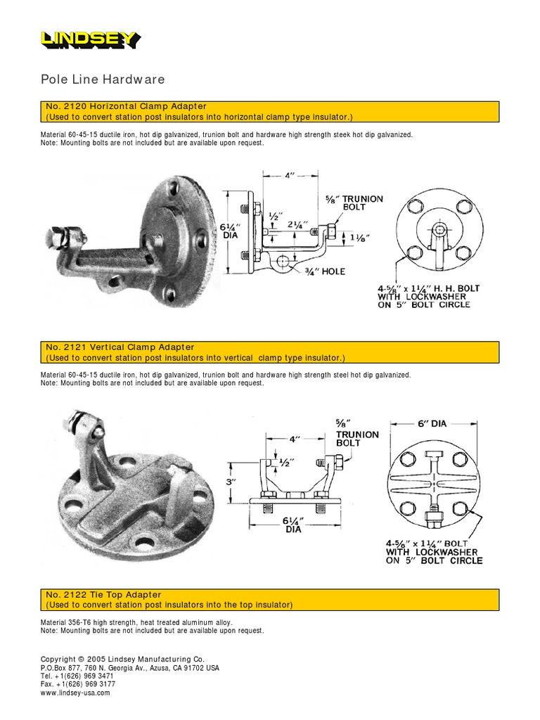 Pole Line Hardware Horizontal Clamp Adapter PDF | PDF