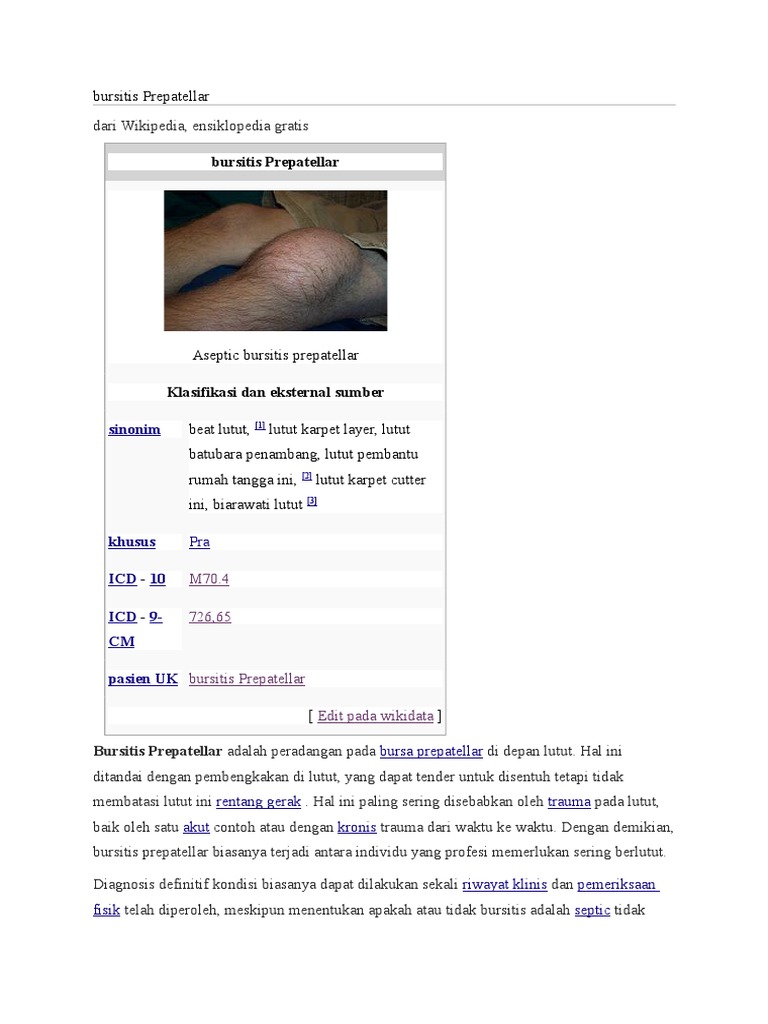 Bursitis Prepatellar | PDF