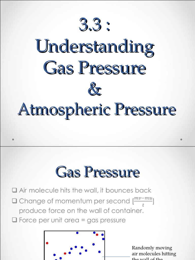 Gas and Atmospheric Pressure Explained | PDF | Pressure | Atmosphere Of ...