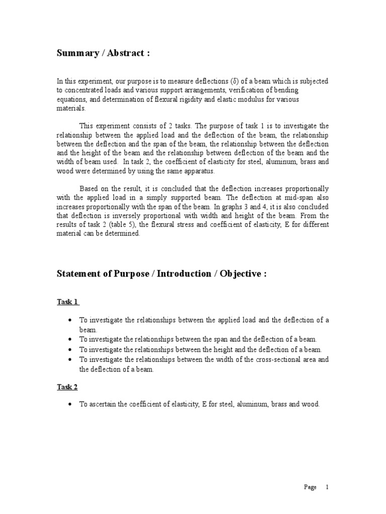 Bending Test (Report) e | PDF | Beam (Structure) | Bending