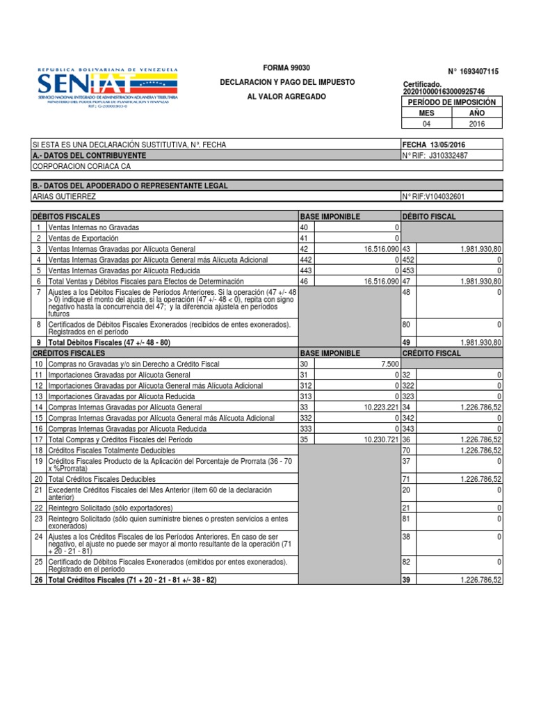 Declaracion Iva | PDF | Impuesto al valor agregado | Impuestos