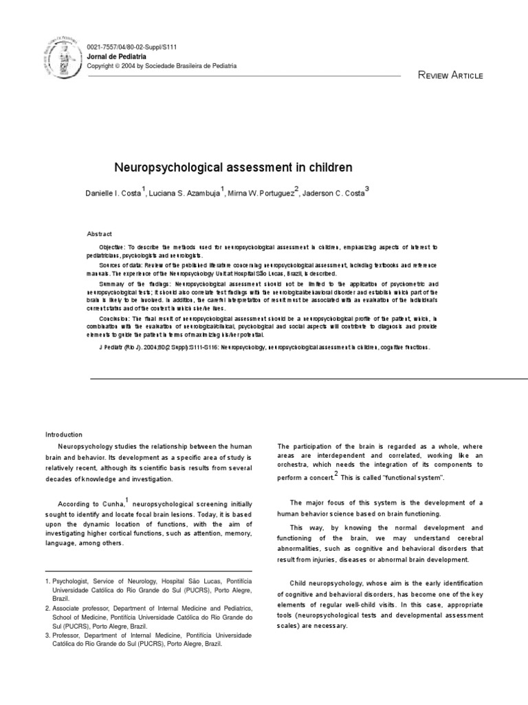 14 Neuropsychological assessment in children.doc | Intelligence ...