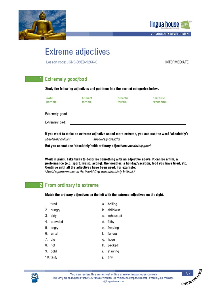 Extreme Adjectives | PDF | Languages