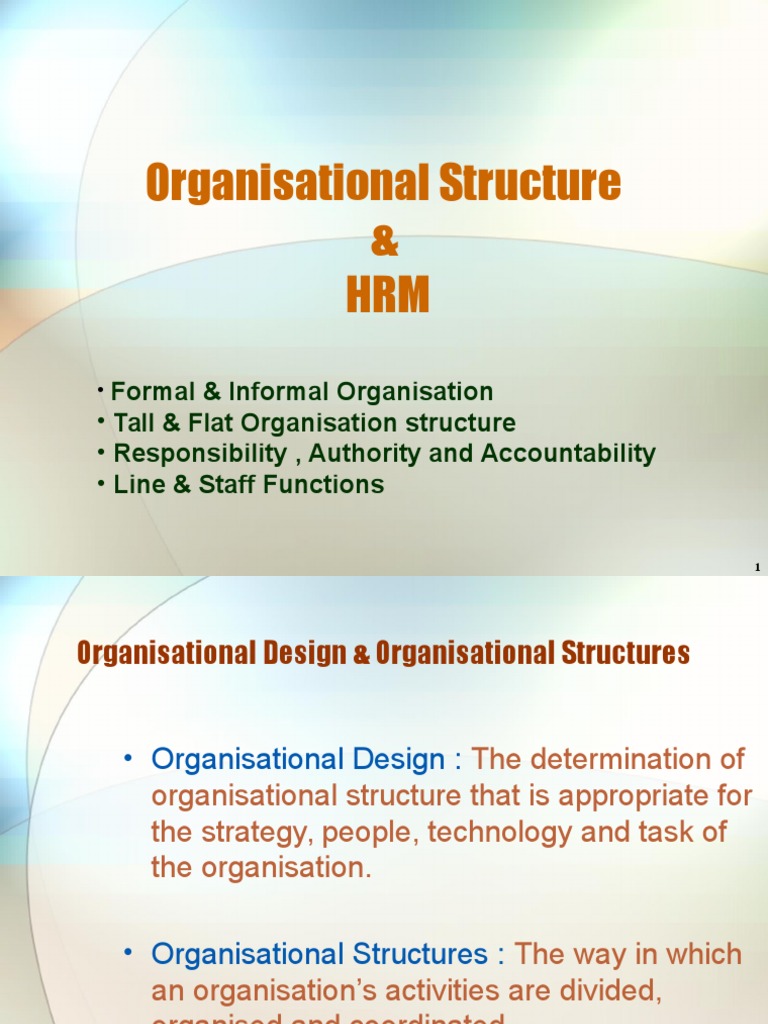 Organisational Structure & HRM: Formal & Informal Organisation ...
