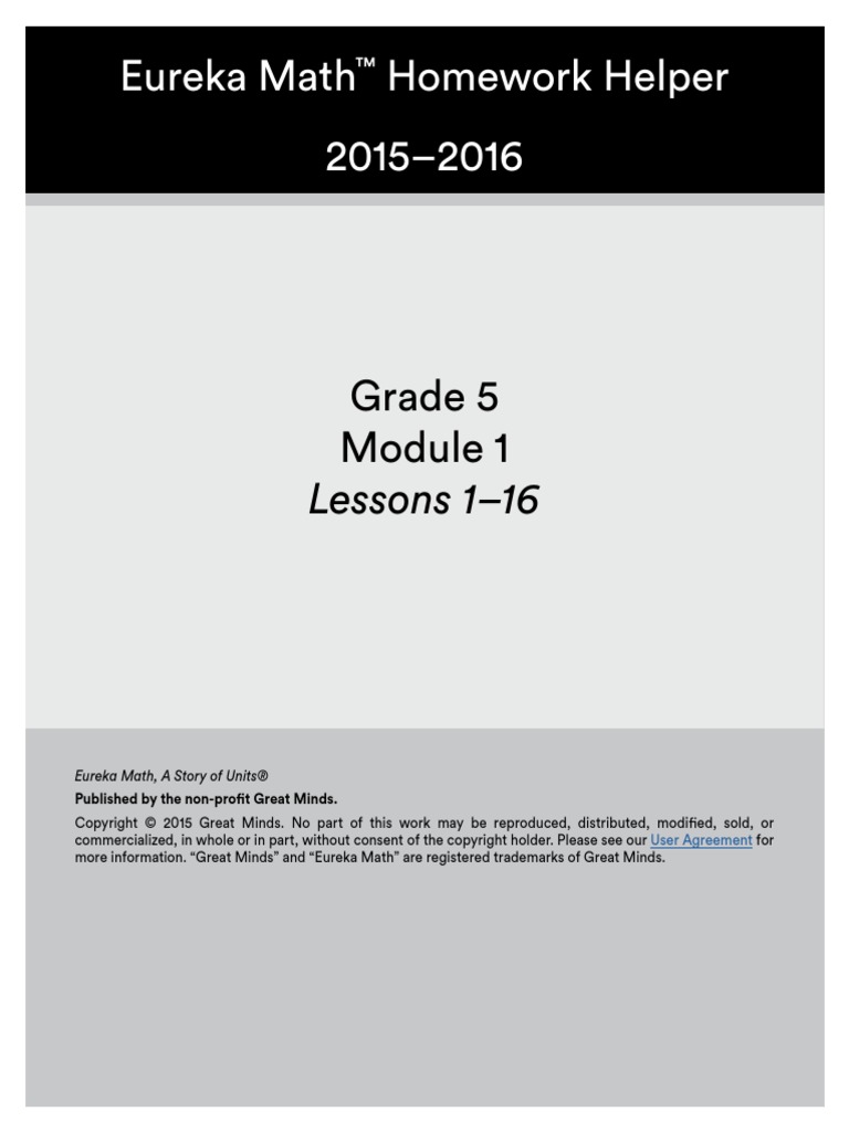 Homework Helper-Grade 5 Module 1 | PDF | Fraction (Mathematics ...