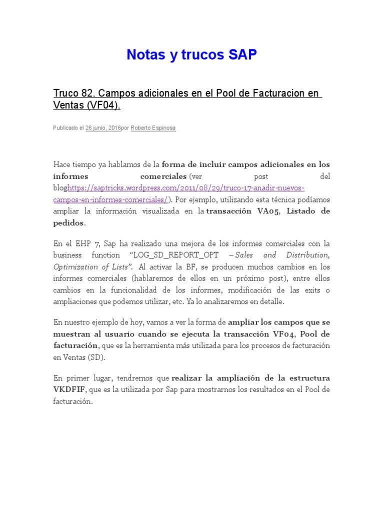Notas y Trucos SAP | PDF | Programa de computadora | Programación