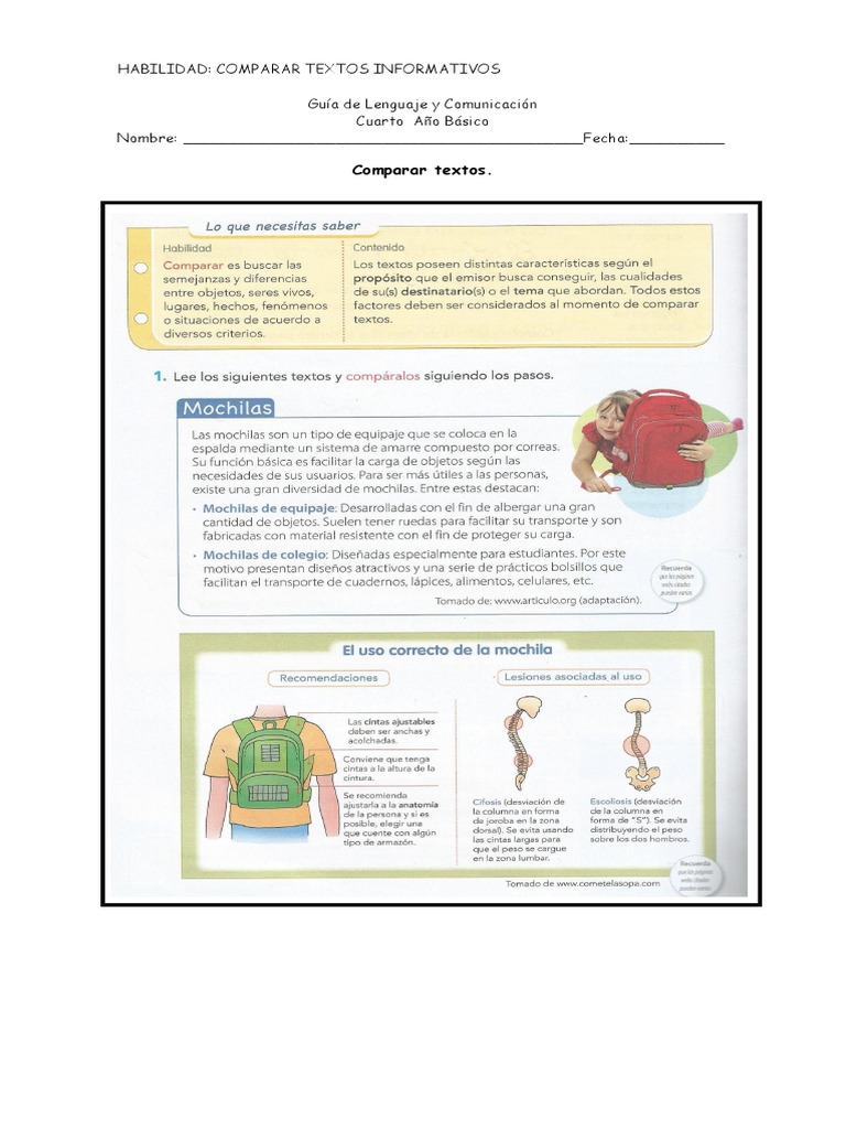 Comparar Textos Informativos 4to. II | PDF