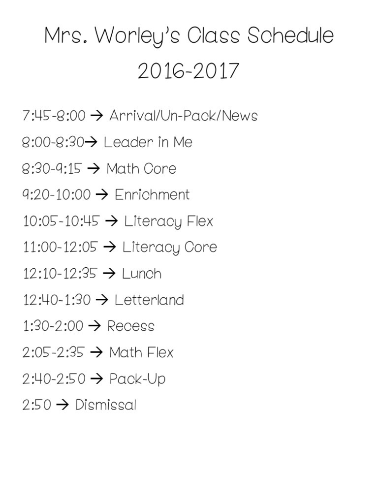 Class Schedule | PDF