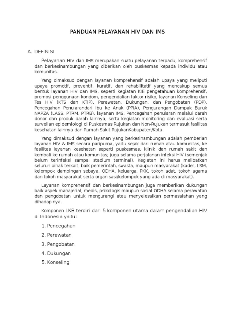 Panduan Pelayanan Hiv Dan Ims | PDF