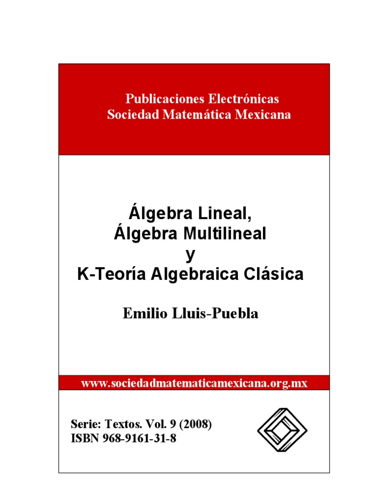 Algebra Lineal y Multilineal | PDF | Espacio vectorial | Matriz ...