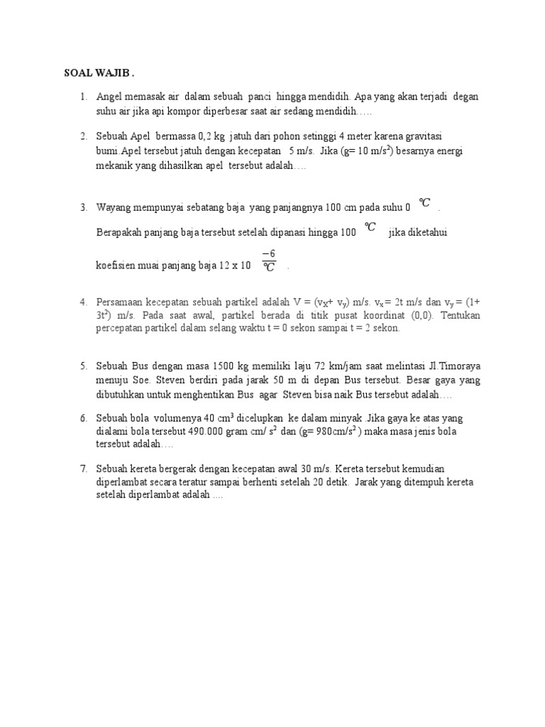 Soal - Soal Fisika SMP A | PDF | Ilmu Sosial | Metode & Bahan Ajar