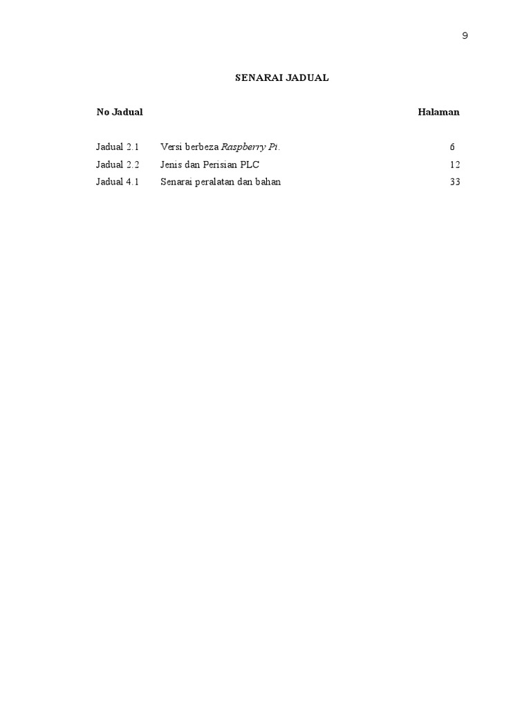 6 Senarai Jadual & Ilustrasi