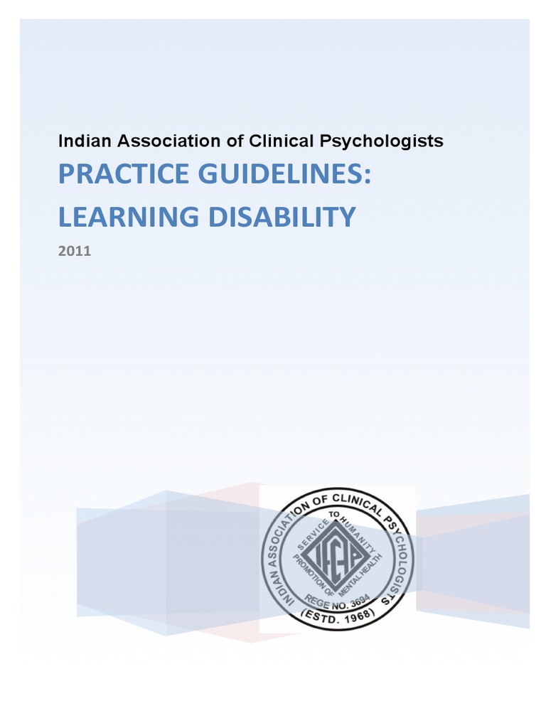 LD-Practice Guidelines - India 2011 PDF | PDF | Learning Disability ...