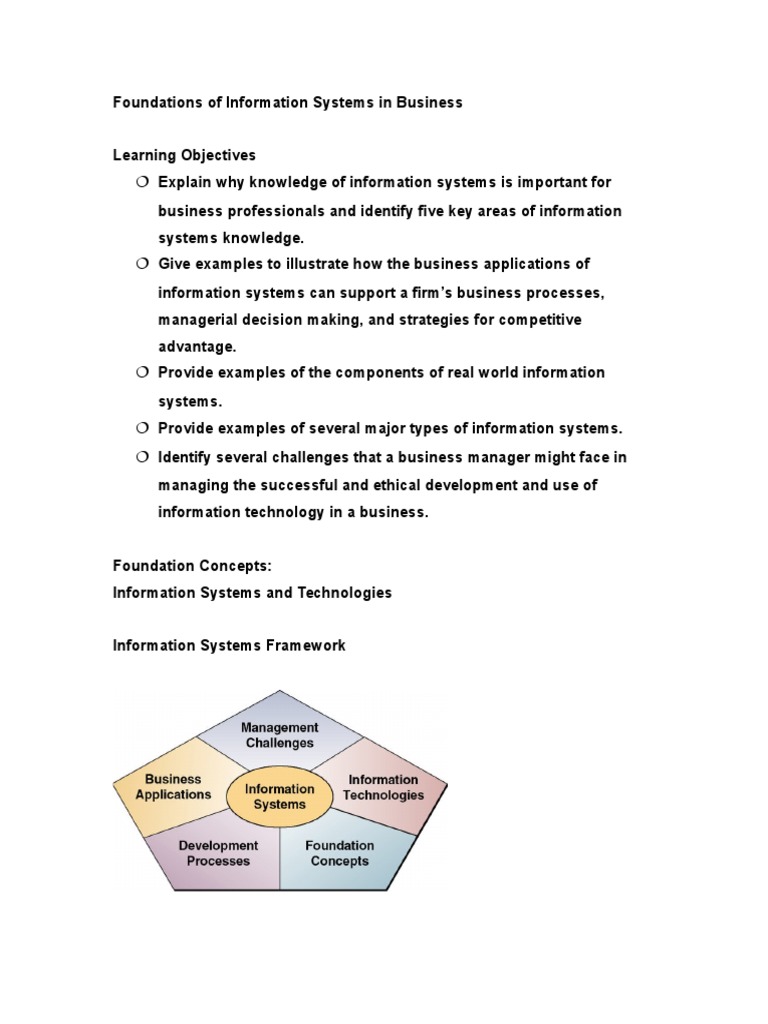 Chapter 1 Foundations of Information Systems in Business | PDF ...