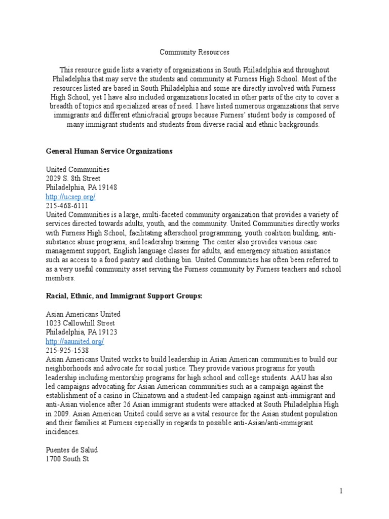 Resource Guide Draft | PDF | Immigration | Philadelphia