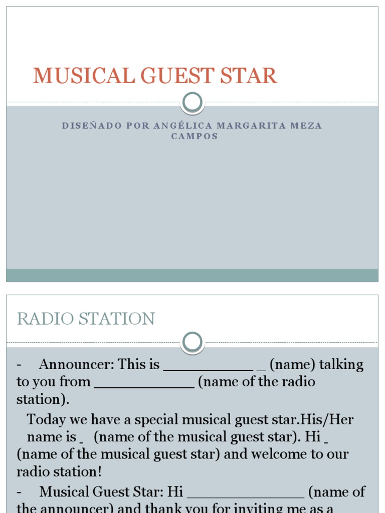Musical Guest Star: Diseñado Por Angélica Margarita Meza Campos | PDF