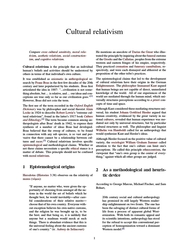 Cultural Relativism | Franz Boas | Relativism