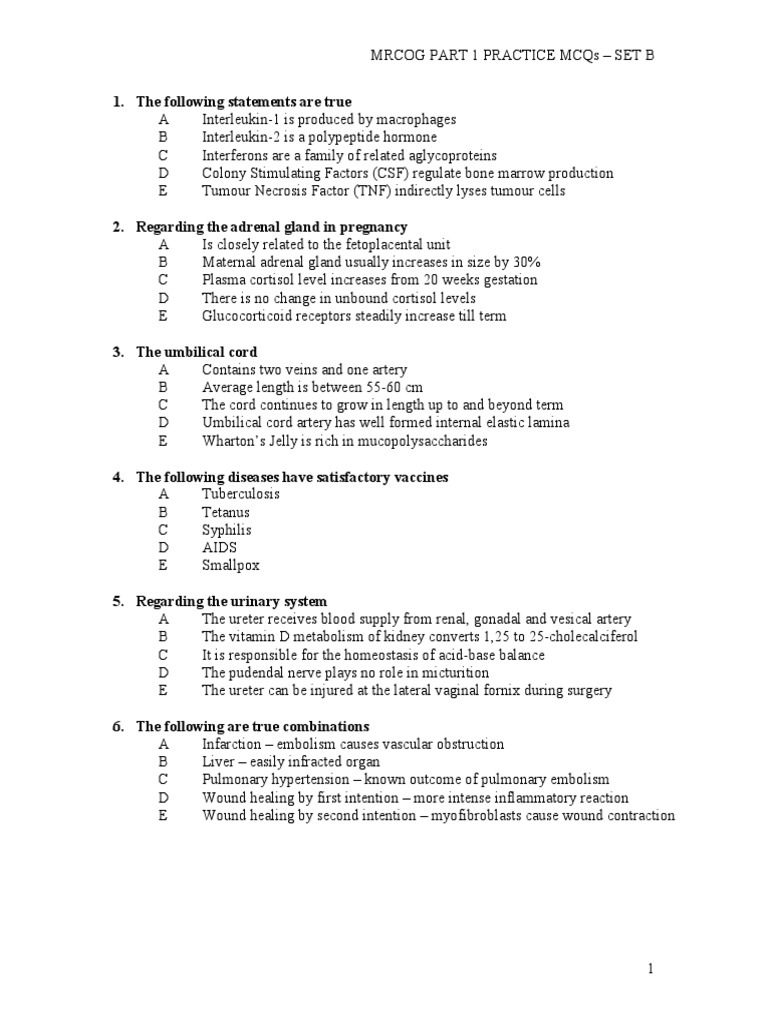 Mrcog Part 1 | PDF | Uterus | Placenta