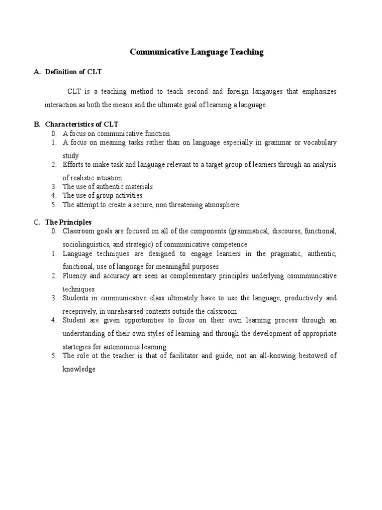 Communicative Language Teaching PDF