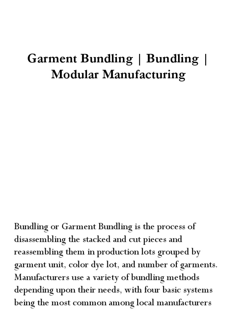 Garment Bundling Processes Explained | PDF | Seam (Sewing) | Sewing