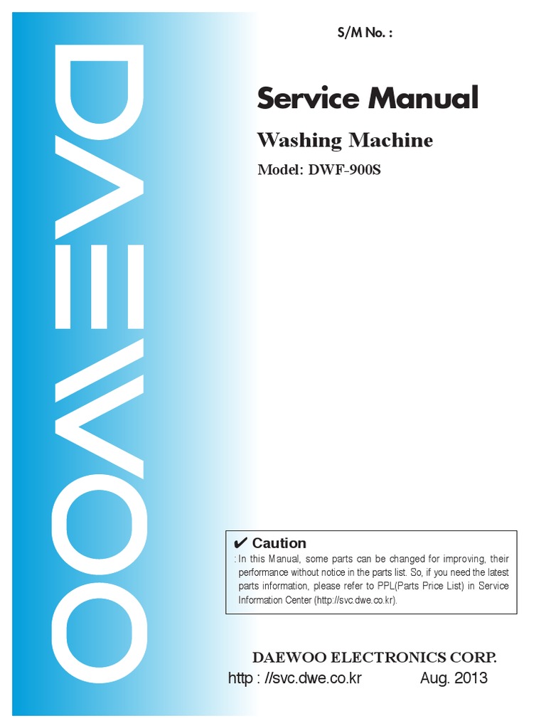 Daewoo DWF 900S | PDF | Washing Machine | Clutch