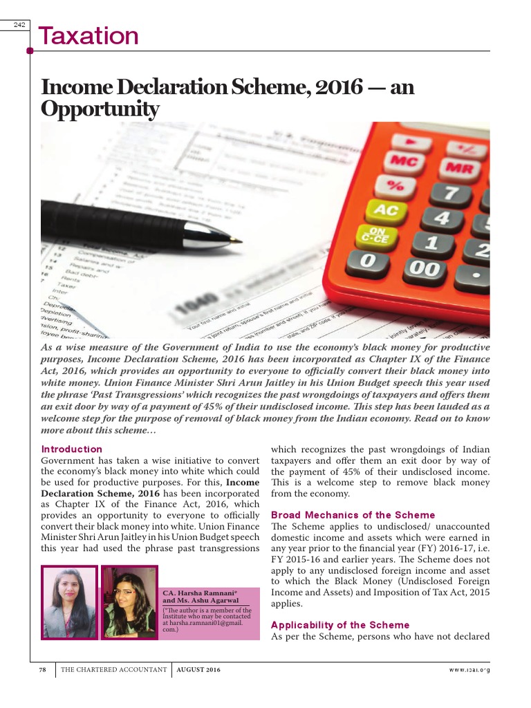 Income Declaration Scheme Overview | PDF | Book Value | Valuation (Finance)