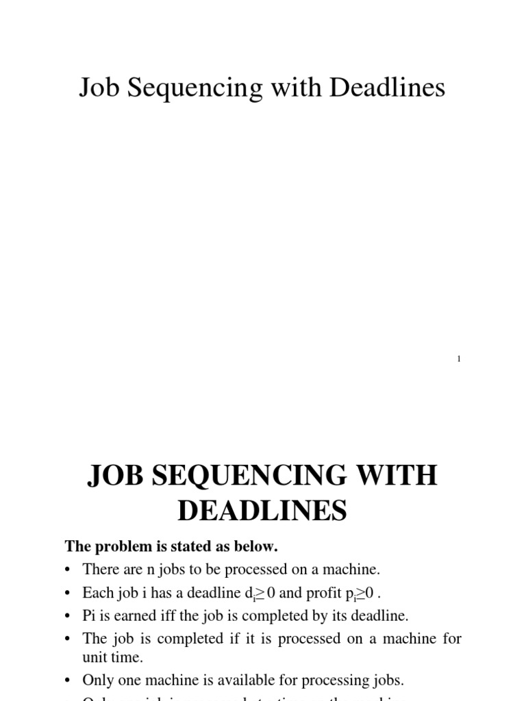 Job Sequencing With Deadlines | PDF | Mathematical Concepts | Teaching Mathematics